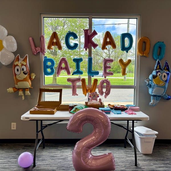 Wackadoo They're Two Custom Name Letter Balloon Kit 2nd Birthday Party ...