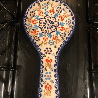 14 Color Ceramic Spoon Rest, Handmade Pottery, Spoon Rest, Kitchen ...