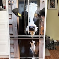 Highland Cow Fridge Wrap, Farmhouse Refrigerator Wrap Vinyl Side by ...