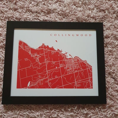 Collingwood Map Print Ontario Art Canada Poster Choose Size and Colour ...
