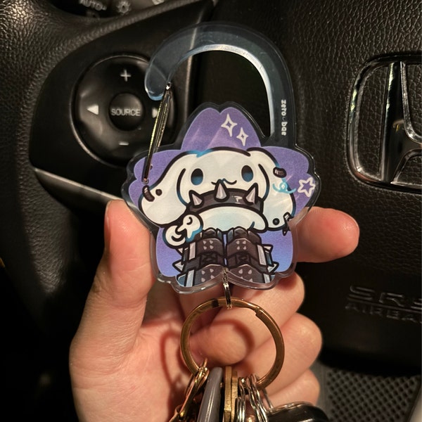 Cherry Blossom Cutie Goth Cinnamon Bunny Acrylic Carabiner Keyring ...
