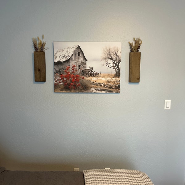 Farmhouse Wood Sconce Set or Single Rustic Wood Sconce Wall Decor, Wall ...