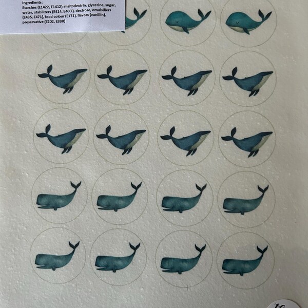Edible Whale Cupcake Toppers, Whale Toppers, Under the Sea Cupcake ...