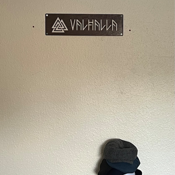Valhalla Sign Viking Wall Art - Viking Throne Decor - Viking Gift ...