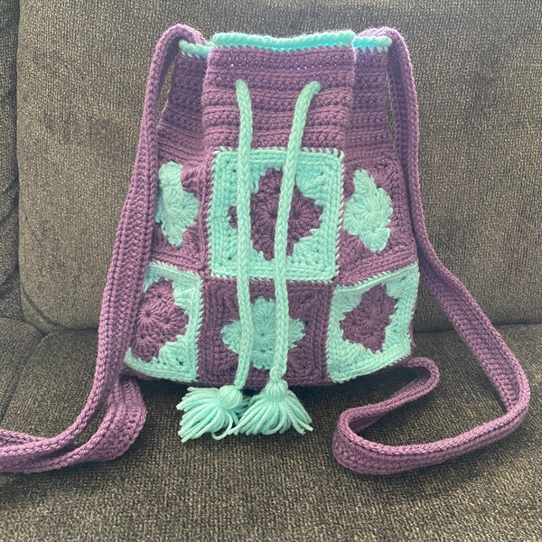 Crochet Bag PATTERN - Quatrefoil Drawstring Bag - Drawstring Bag ...
