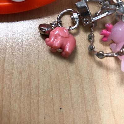 Pink Travel Elephant Keychain, Elephant Keyring, Good Luck Charm ...