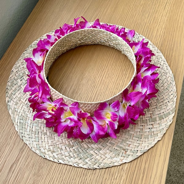 Haku Lei Hat Adornment // Silk Lei Pāpale // Forever Lei // Faux Flower ...