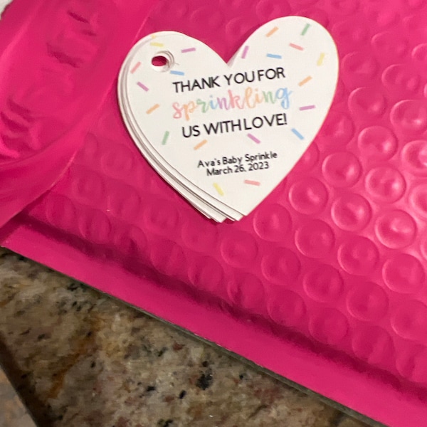 Thank You for Sprinkling Us With Love Tags (2" Wide), Baby Sprinkle ...