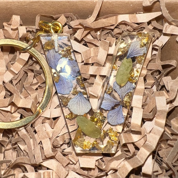 Personalized Name Bead Keychain Resin Letter Key Chain Initial Keyring ...