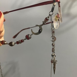 Witch Potion Silver or Gold Eyeglass Chain Czech Crystal Opal Beads ...