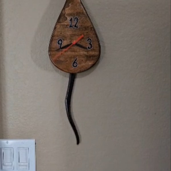Personalized and Handcrafted Wood Wall Swinging Pendulum Turtle Clock ...