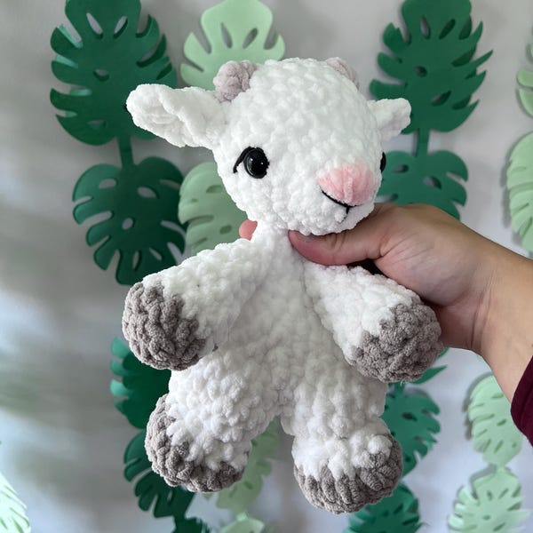 Crochet Baby Goat Lovey Pattern – Greta, No-sew Amigurumi (PDF Pattern ...