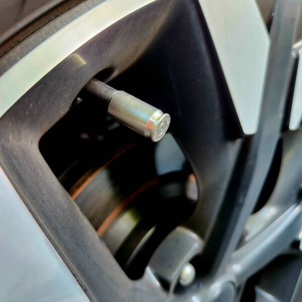 45 Caliber Nickel Bullet Casing Valve Stem Caps, Novelty Valve Caps ...