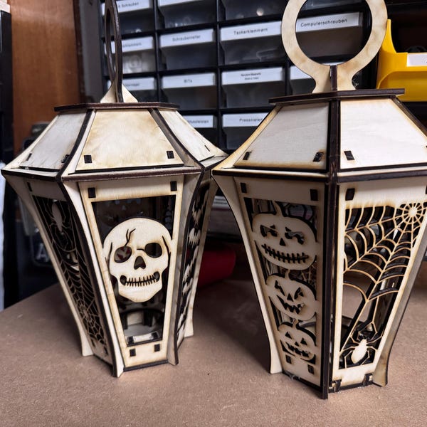Halloween Lantern Laser Cut File 3D Glowforge Cricut SVG DXF for Plasma ...