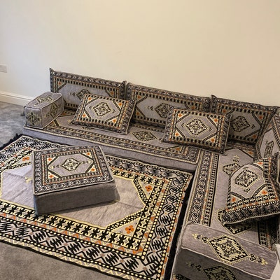 8'' L Shaped Arabic Floor Seating Sofa Set,l Shaped Bench,l Shaped ...