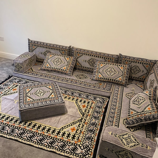 8'' L Shaped Arabic Floor Seating Sofa Set,l Shaped Bench,l Shaped ...