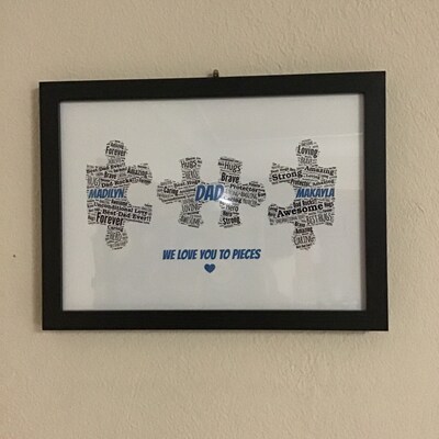 Personalised Fathers Day Gifts Word Art Wall Print Dad - Etsy UK