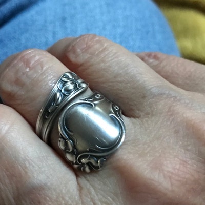 Violet Ring Sterling Silver Spoon Ring Violet Flower Ring - Etsy