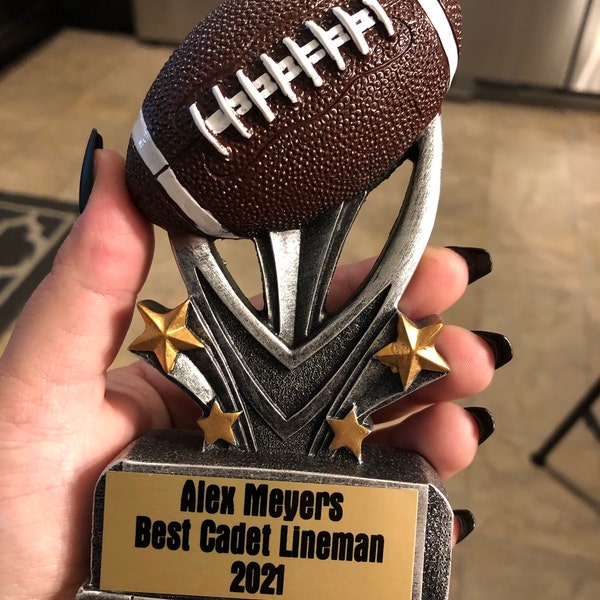 Football Trophy Football Award Customize It With Your Words - Etsy
