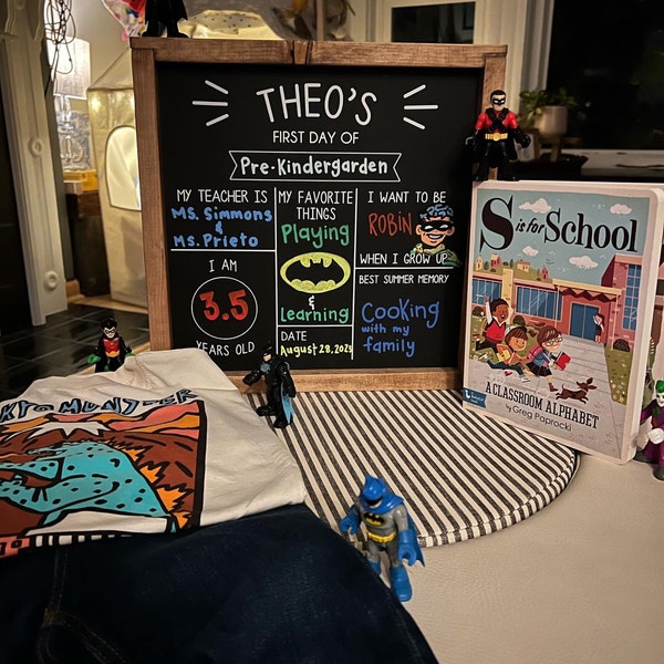 First Day of School Chalkboard Personalized Framed Double Sided First ...