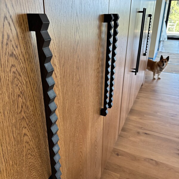Wavy Wood Curvy Pulls for Cabinet Door Screws. Figured Squiggly Ethnic ...