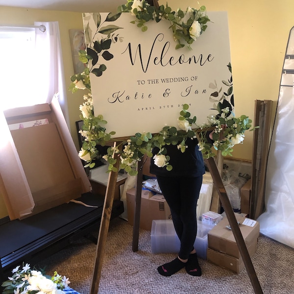 Wooden Easel - Wedding Sign Stand - Floor Easel for Welcome Sign ...