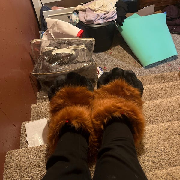 Black Puppy Paws With Red Meat Pad, Furry Gloves, Tiger Paws, Fox Paws ...