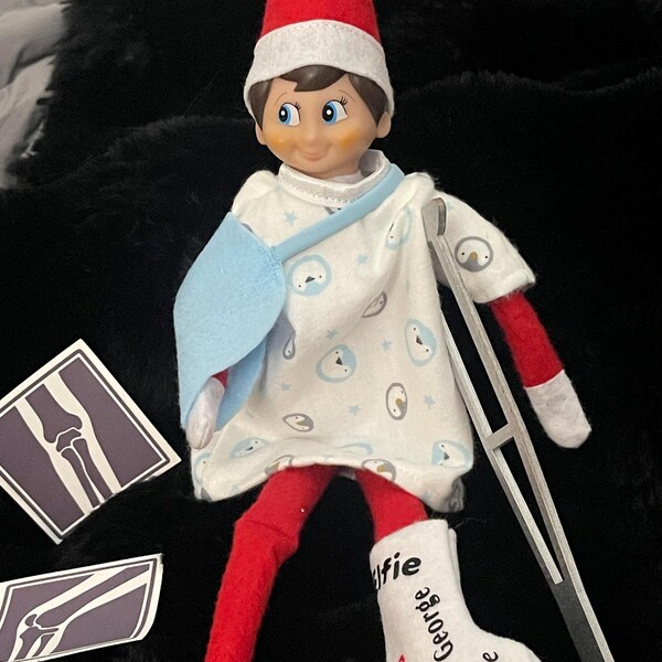 Elf Hospital Patient Set: 1/6 Scale Gown, Cast, Crutch & X-rays - Etsy