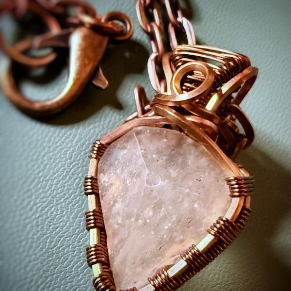 Labradorite Copper Minimalist Healing Pendant, Flashy Handmade Crystal ...