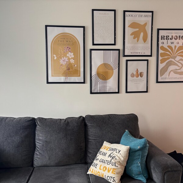 Subtle Christian Wall Art, Set of 6, Aesthetic Scripture Verses ...