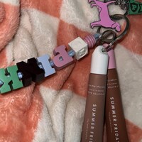 Glossier Brand Keychain Cap key Ring Included Chapstick and Lip Balm ...