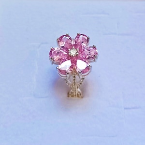 Blue Flower Eda Ring Magnolia Flower Silver Handmade Jewelry - Etsy