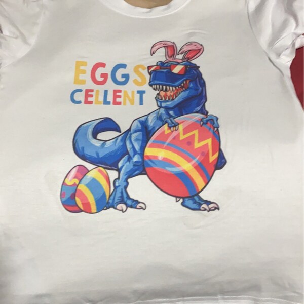 Dinosaur Eggs Cellent Easter Sublimation Design. Perfect for Boys Girls. Bunny Ears Easter Egg ...