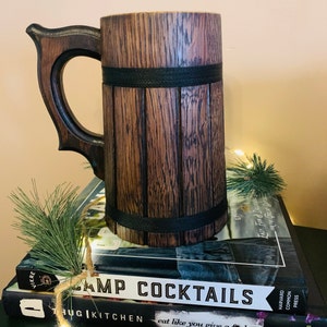 Hobbit Wooden Beer Mug, Lord of the Rings Mug, 0.7 L 23 Oz, Beer ...