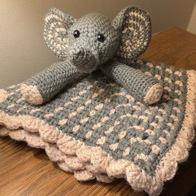 Elephant Lovey Crochet Pattern, INSTANT DOWNLOAD PDF, Security Blanket ...