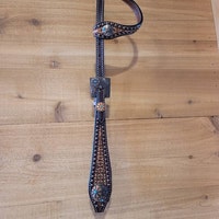 Chocolate & White Tack Set, USA Made, Buckstitch Tack, Handmade, Herman ...