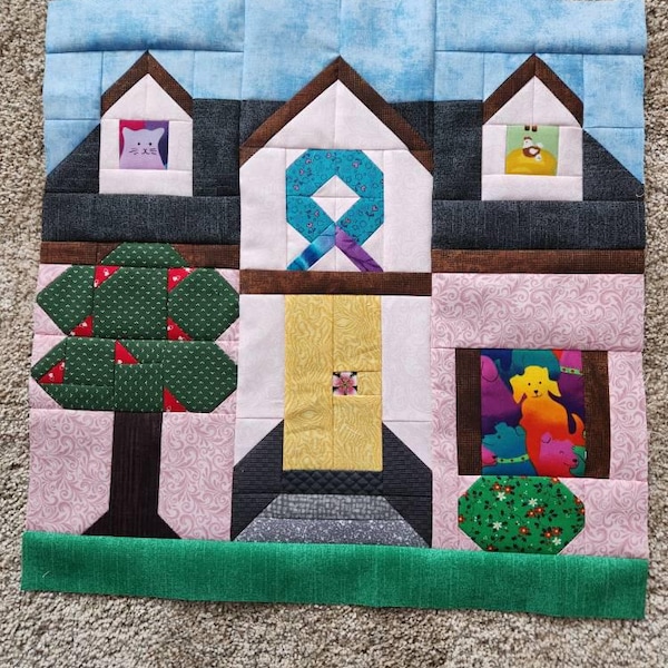 Autumn Home Fall Thanksgiving Holiday Quilt Block PDF Pattern ...