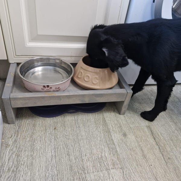 Handmade Tall Wooden Raised Pet Dog Bowl Stand Table Bespoke - Etsy UK