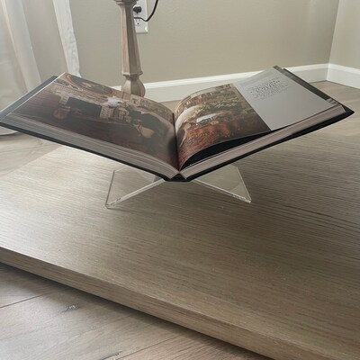 Modern Acrylic Book Stand Open Book Display Stand for Cookbook, Bible ...