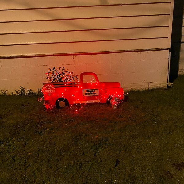 Little Red Truck | Outdoor Decor | Interchangeable Attachments | Rustic ...