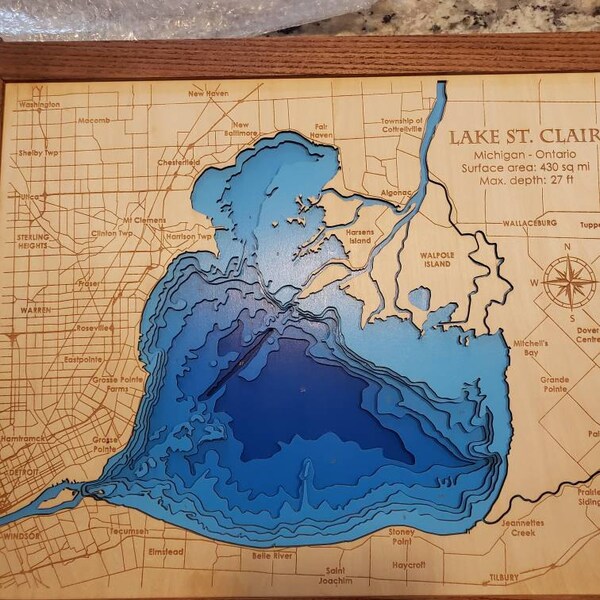 Digital File PDF, SVG Lake Barkley Kentucky Map Bathymetric Depth ...