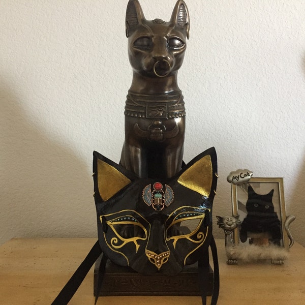 Custom Bastet Egyptian Cat Masquerade Mask Ready for Costume or Display ...