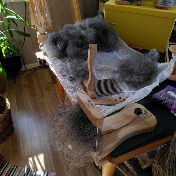 Wool Drum Carding Machine: Fiber Picker With Hand Carder Brushes - Etsy