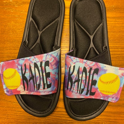 Personalized Custom Softball Fastpitch Slides Flip Flops Sandals ...