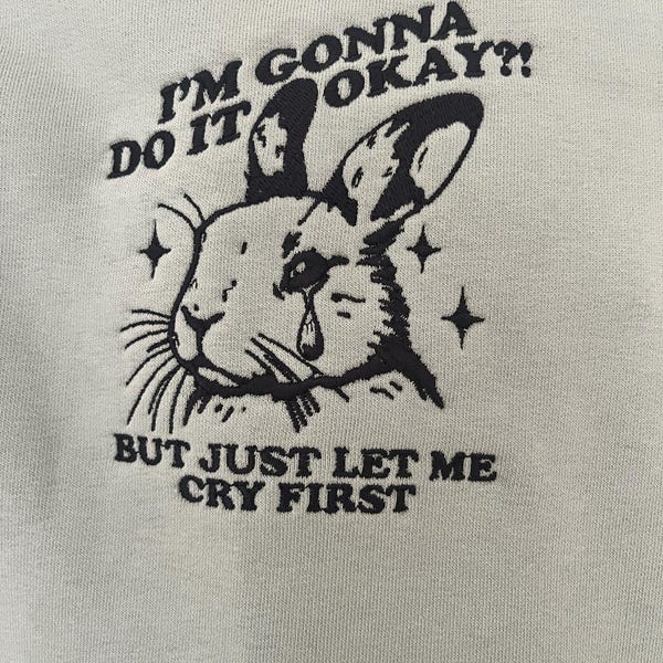 Let Me Cry Bun Embroidered Organic Tote Bag - Etsy
