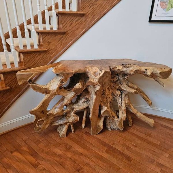 Teak Root Console Table - Driftwood Entryway Table - Etsy