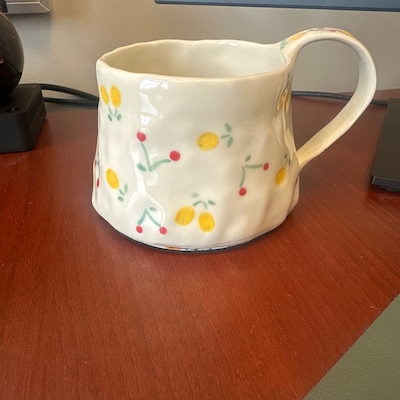 Dainty Flower Mug Handmade Ceramic Hand Painted - Etsy
