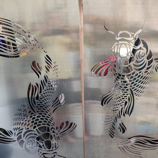 Metal Privacy Screens | Koi Fish Art | Decorative Screens | Oversize ...