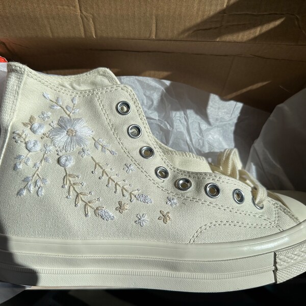 Embroidery Converse/custom Wedding Shoes/converse Embroidery/birthday ...