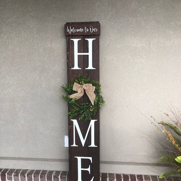 Welcome to Our Home / Large Wooden Front Door Home Sign / Welcome Porch ...